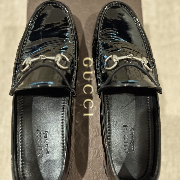 Gucci | Shoes | Black Patton Leather Gucci Loafers Fairly Worn With ...